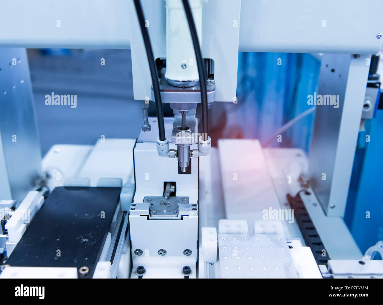 robot drill machine tool at mobile industrial manufacture factory Stock ...