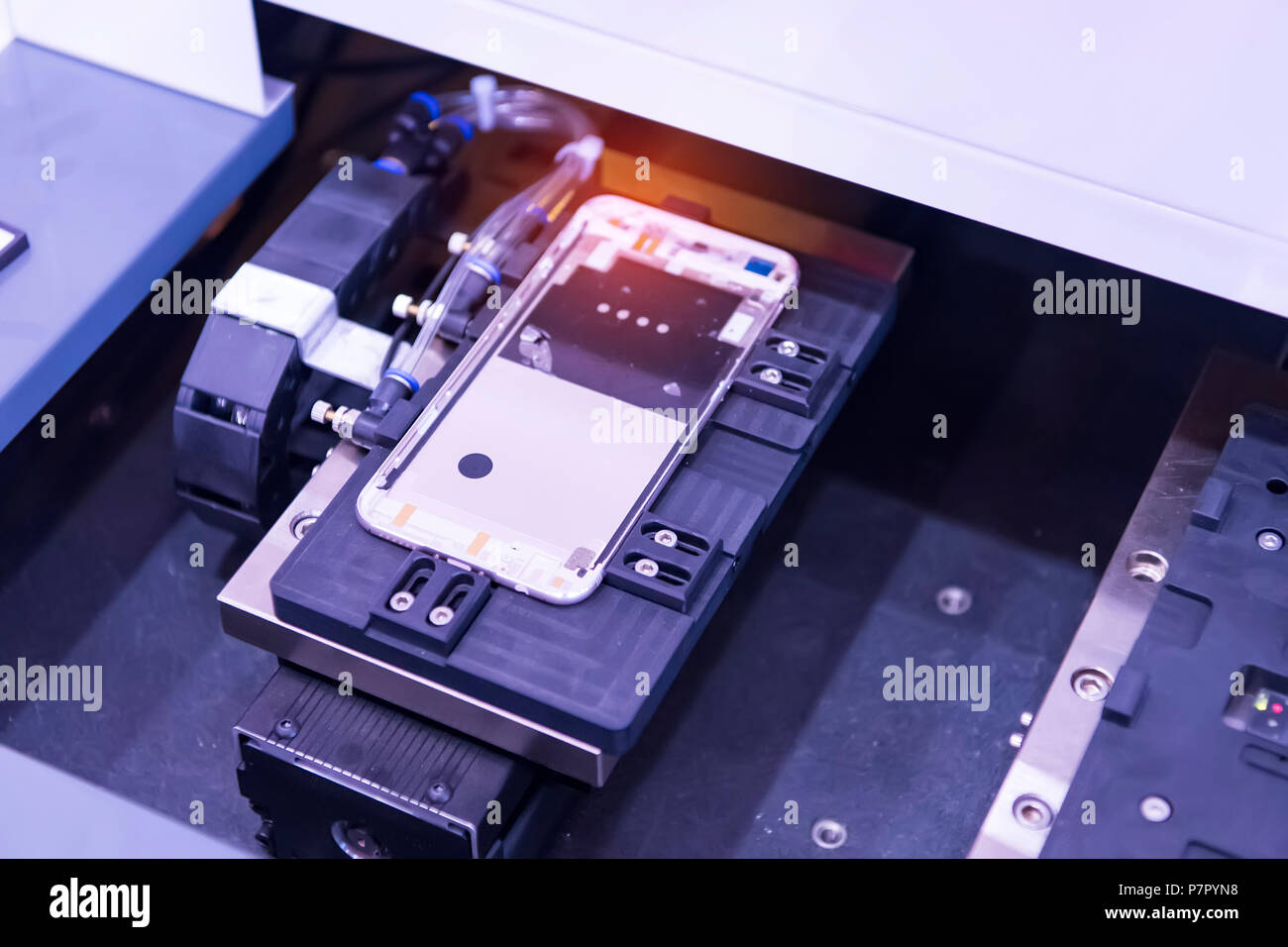 Robotic vision sensor camera system in phone intellegence factory Stock ...