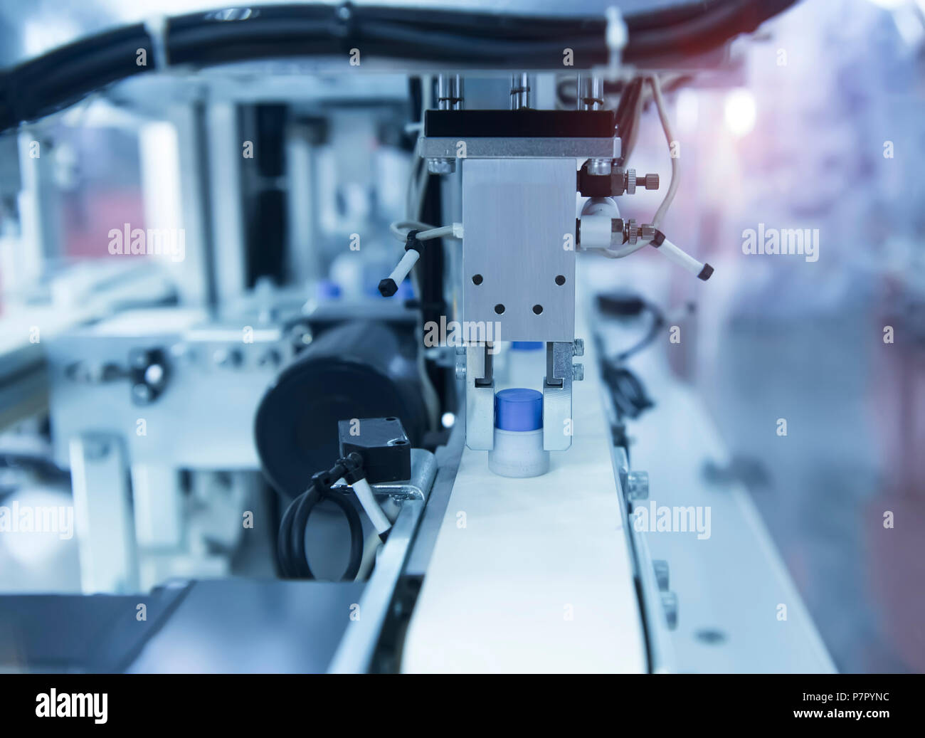 Automatic robot in assembly line working in factory. Smart factory ...