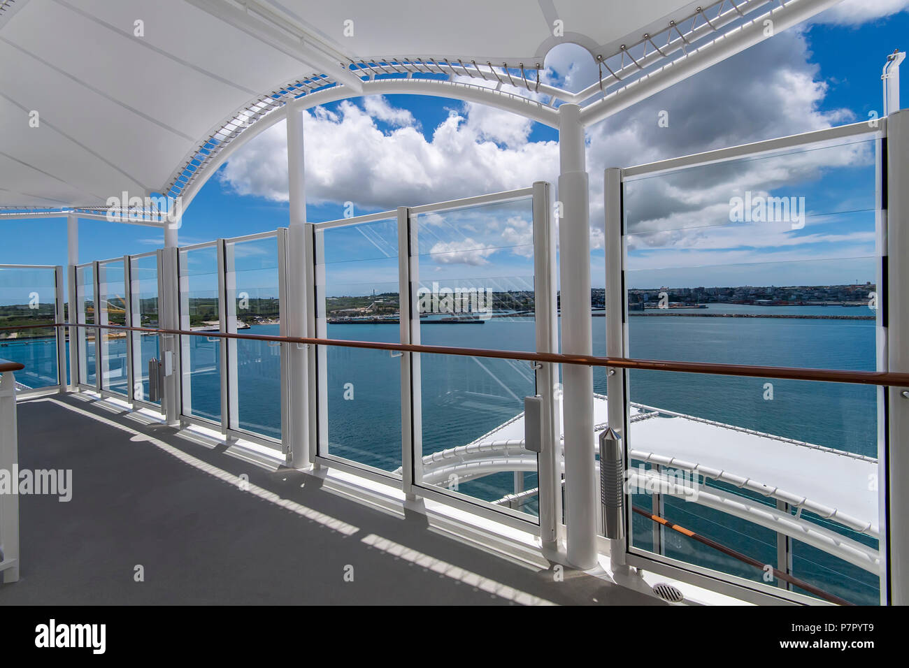 Sea view from cruise ship sailing Stock Photo - Alamy