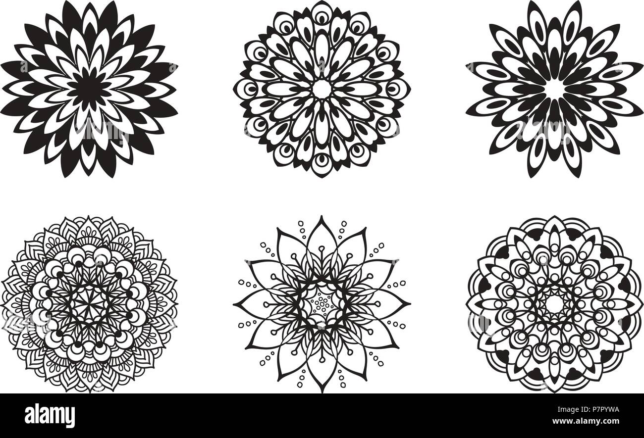 Oriental flower patterns in Stock Vector Images - Alamy
