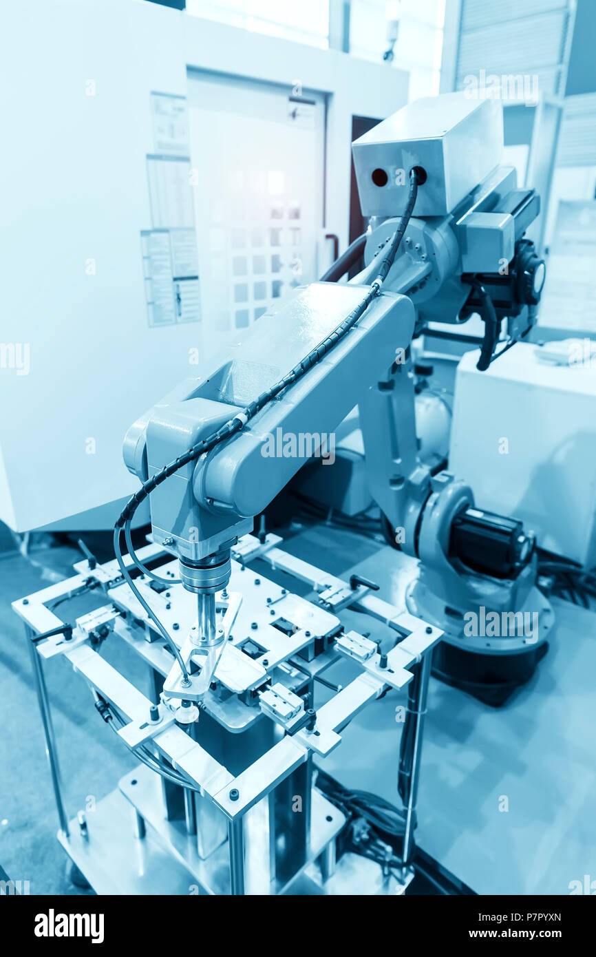 robotic machine tool in industrial manufacture plant,Smart factory ...