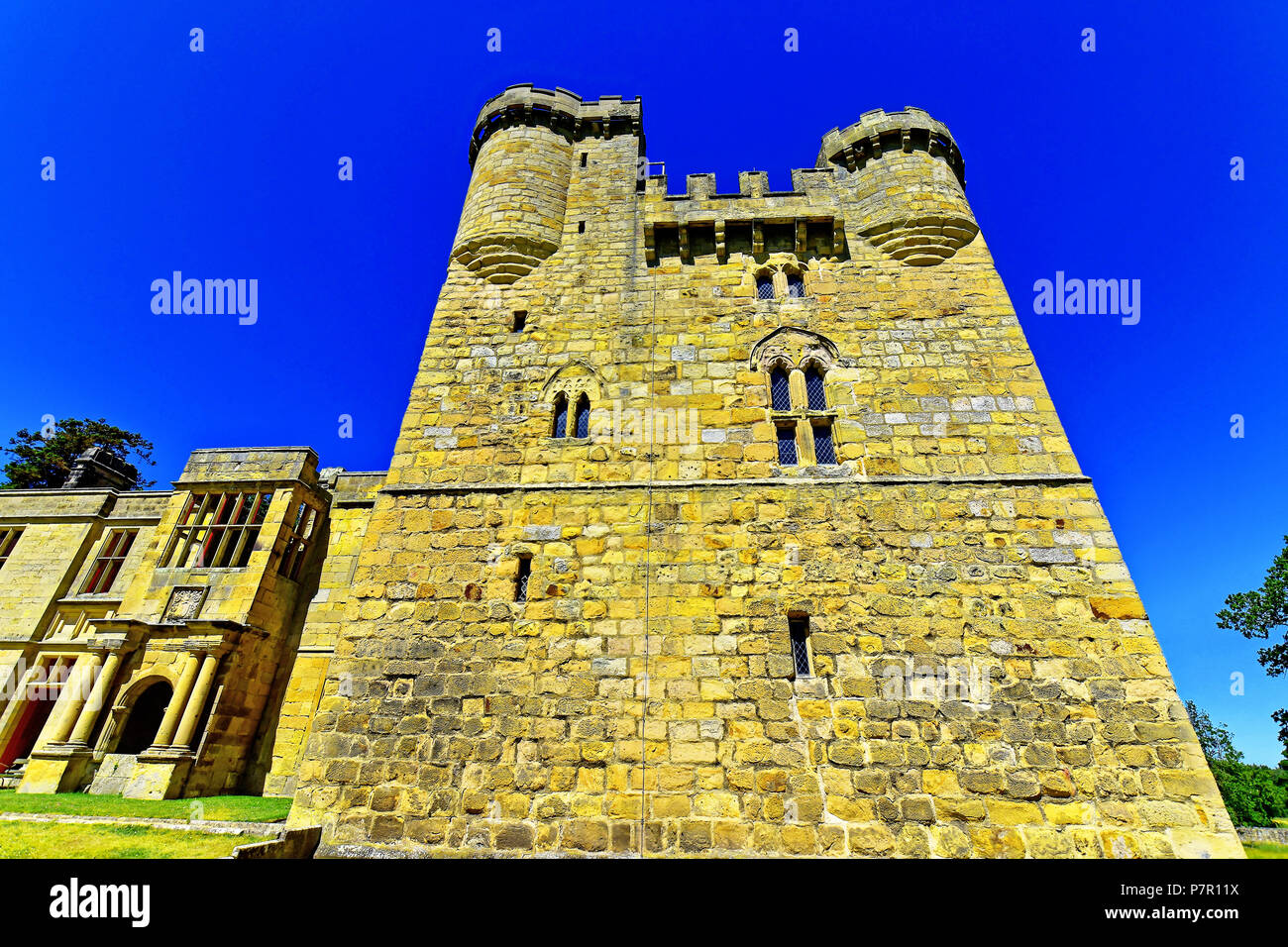 Belsay Hall Castle and grounds Stock Photo - Alamy