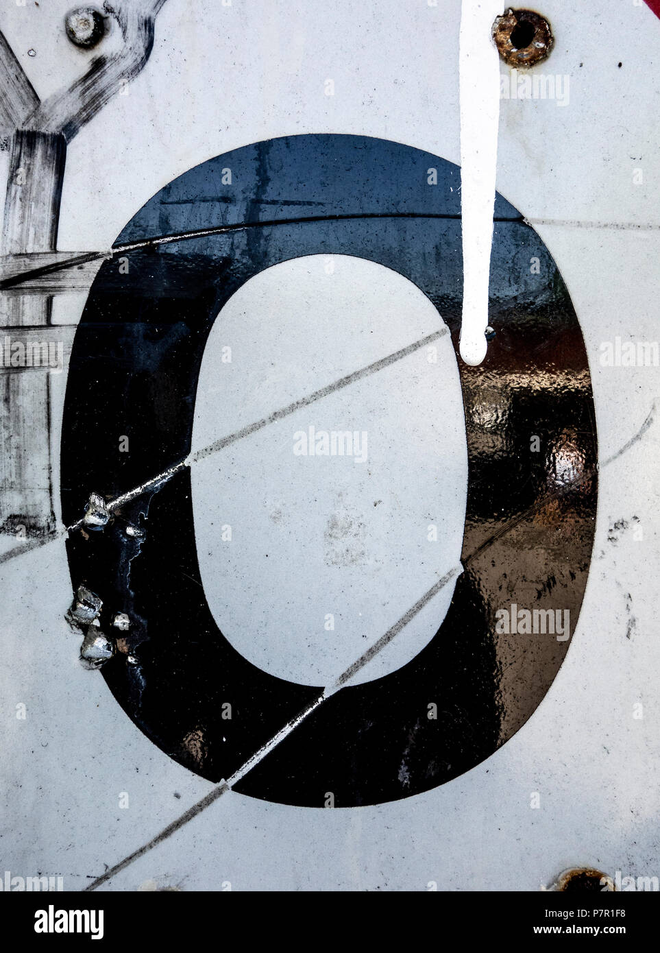 Written Wording in Distressed State Typography Found Number 0 o Zero ...
