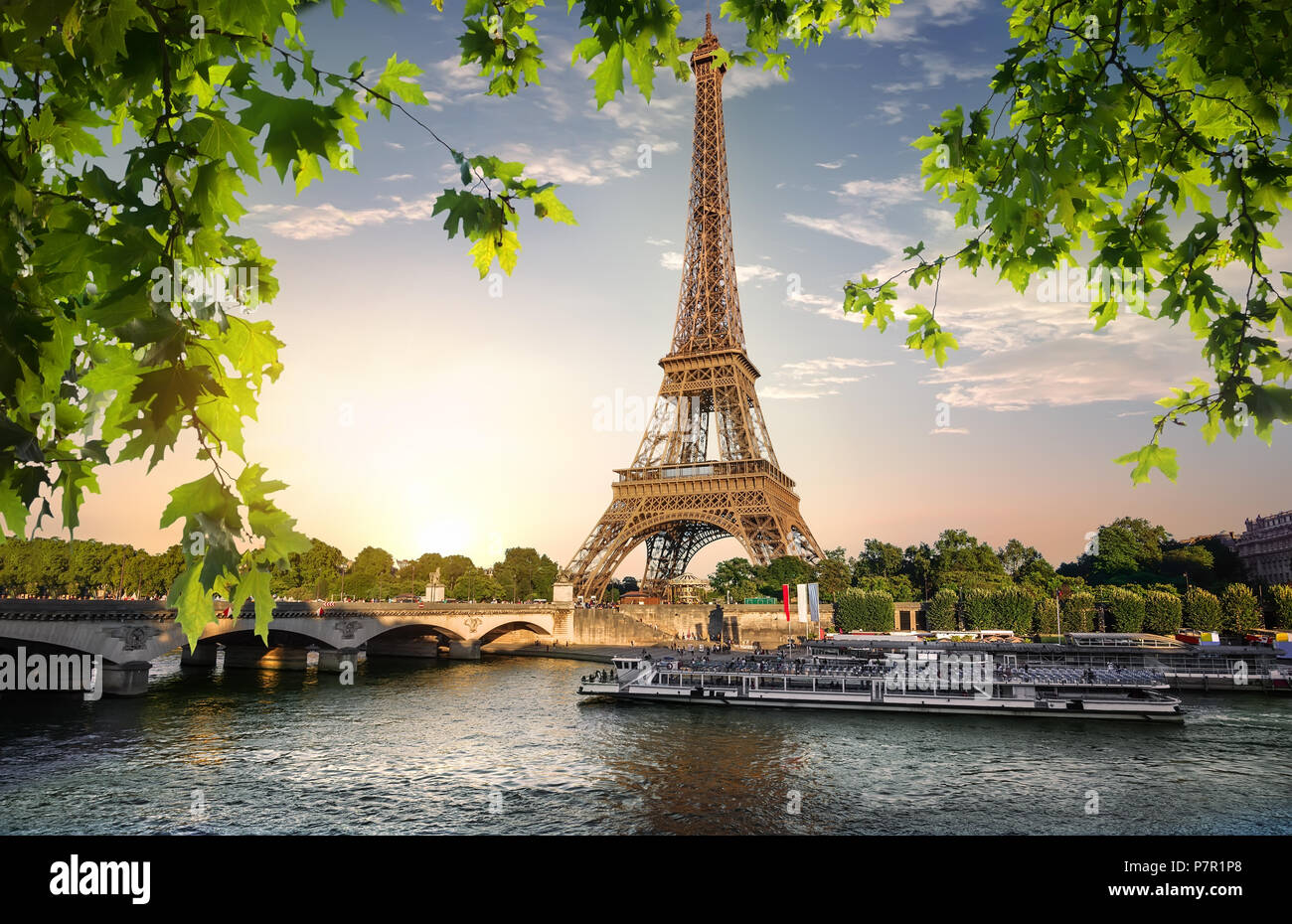 River Seine and Eiffel Tower in Paris, France Stock Photo - Alamy