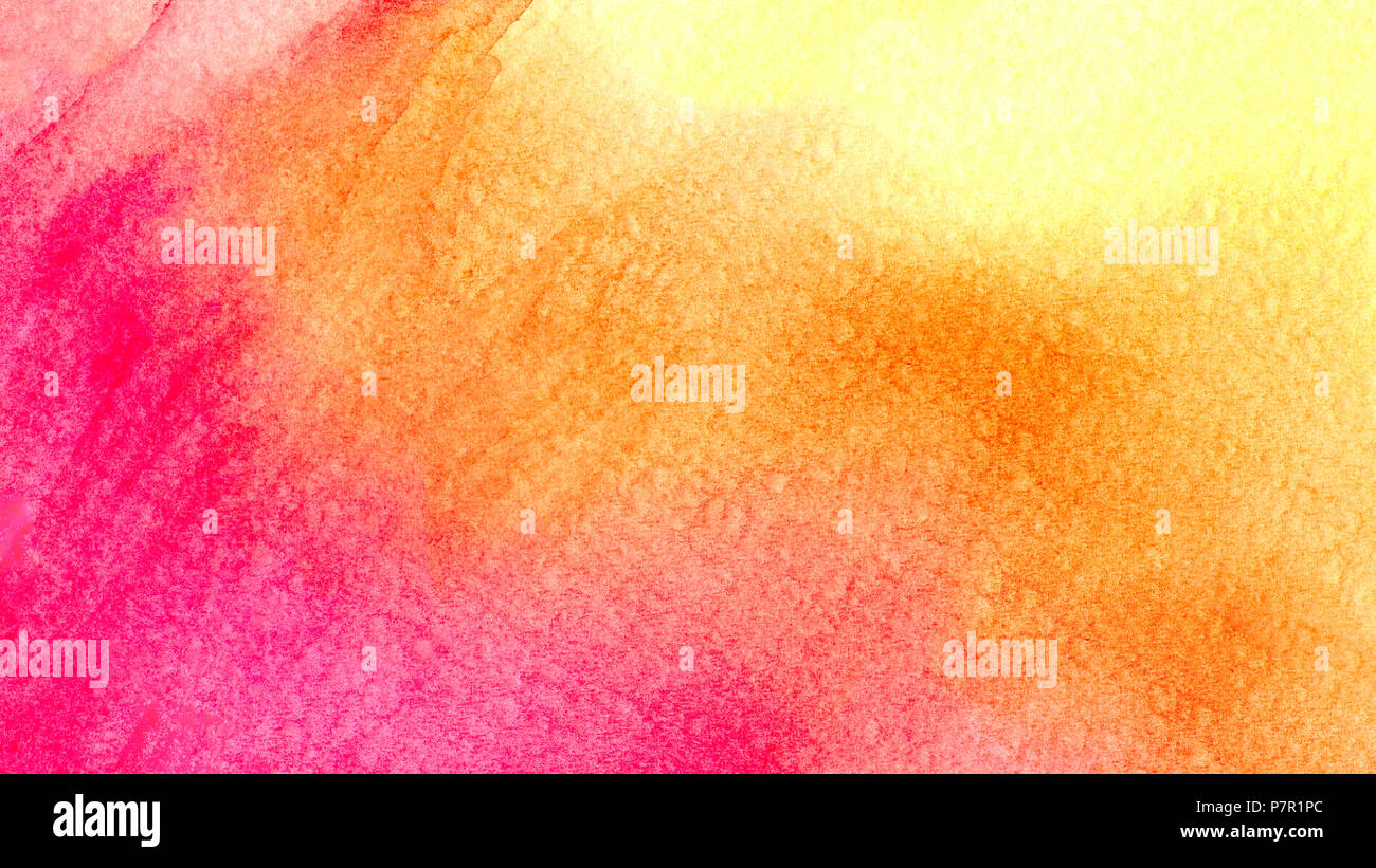 Beautiful watercolor background in vibrant orange pink red yellow ...