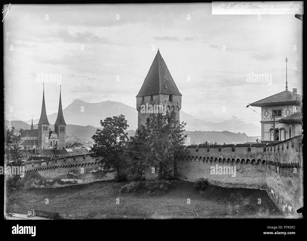 Luzern, Museggmauer, vue partielle; Vue partielle des anciennes ...