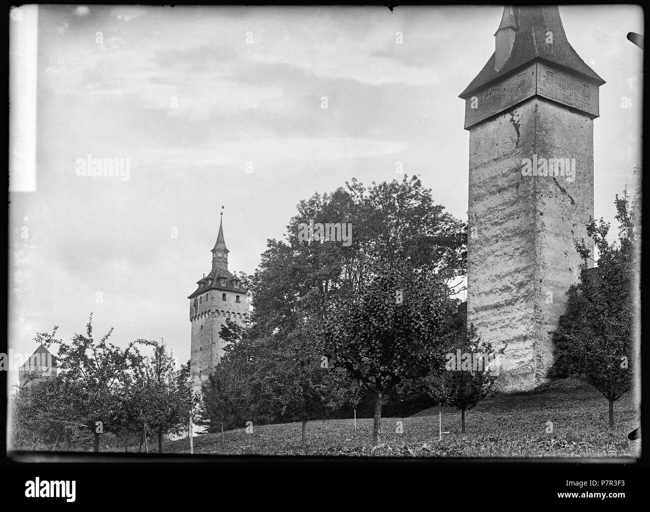 Luzern, Museggmauer, vue partielle; Vue partielle des anciennes ...