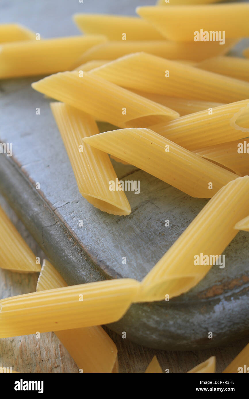 dry italian penne pasta Stock Photo - Alamy