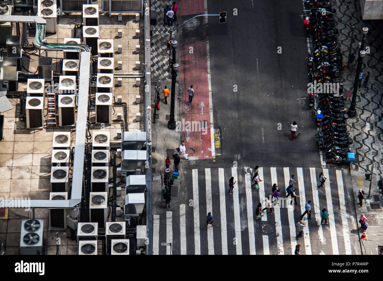Metropolitan downtown street view from the top Stock Photo - Alamy