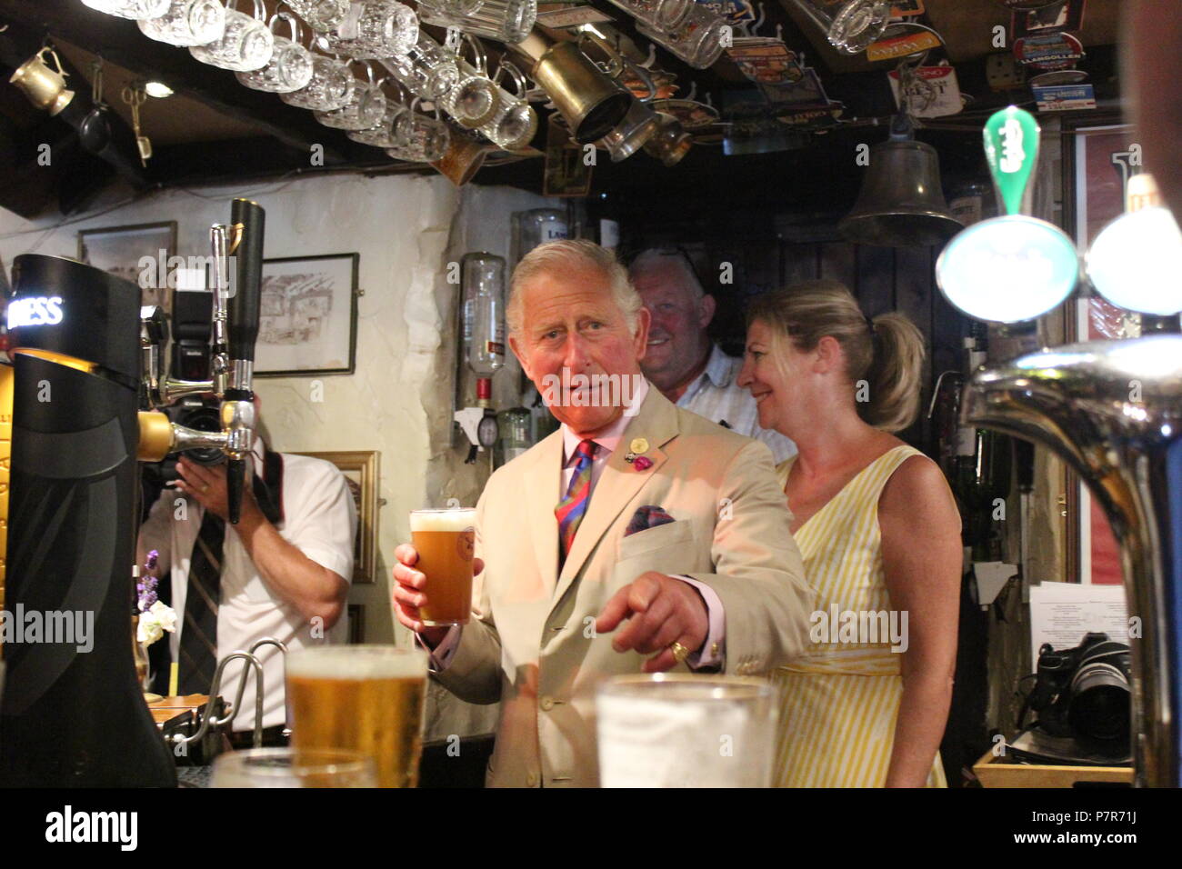 Prince Charles visits St Digain church and the Old Stag pub in ...