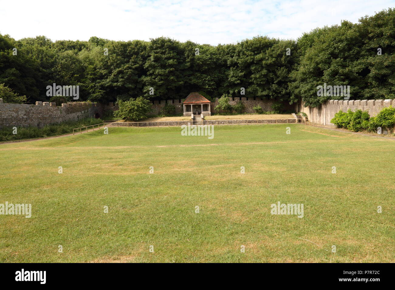The well known walled garden of Dunraven castle in Southerndown on the ...