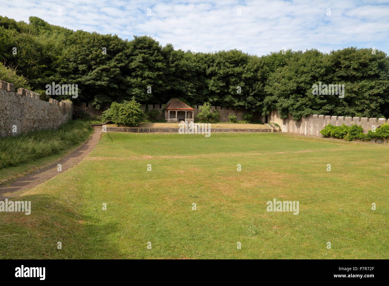 The well known walled garden of Dunraven castle in Southerndown on the ...
