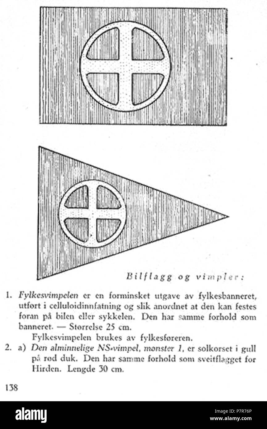 Norsk bokmål: Nasjonal Samling NS Aarbok 1944 s138 bilflagg og vimpler ...