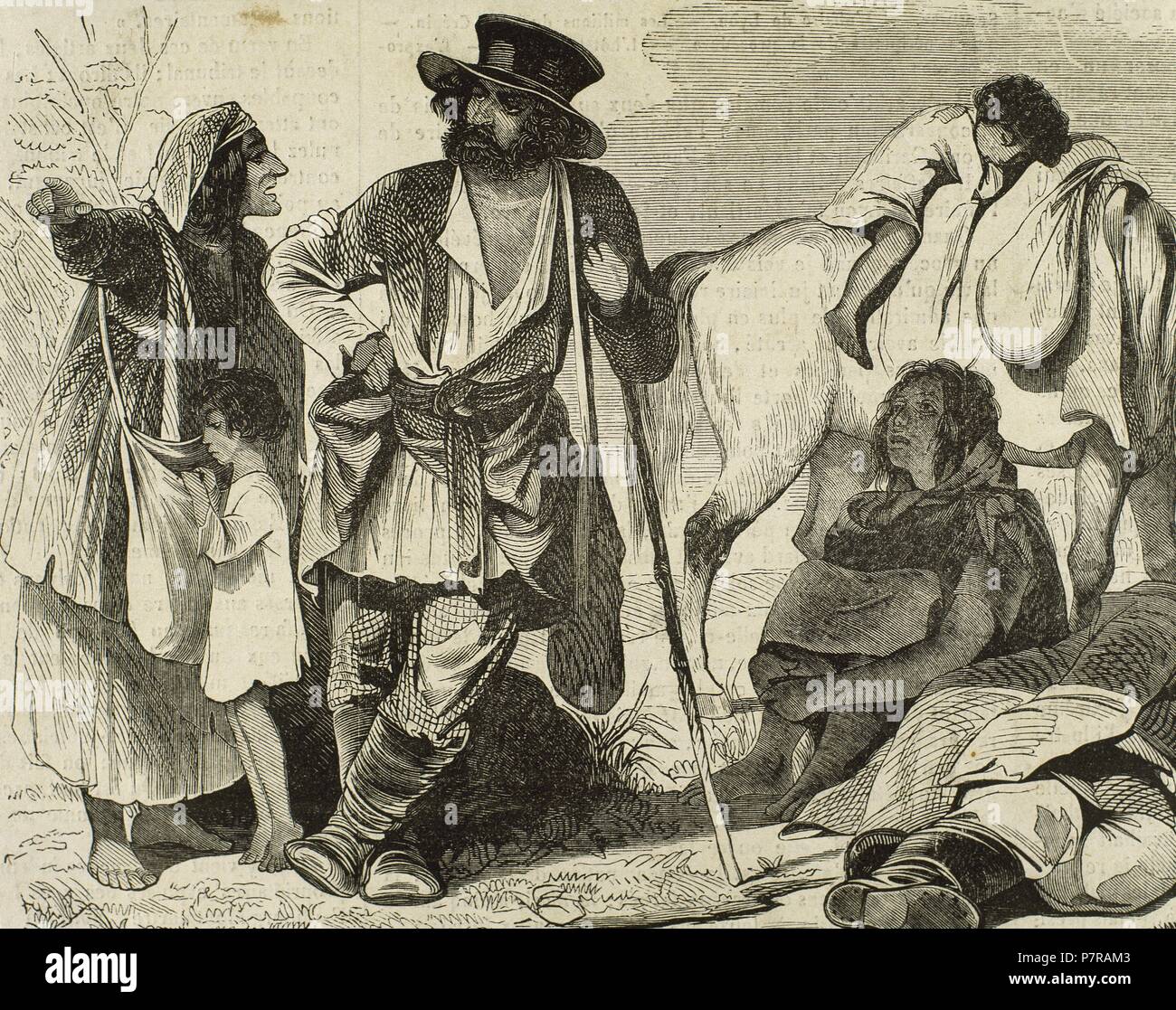 Russian nomads. Engraving. 19th century Stock Photo - Alamy