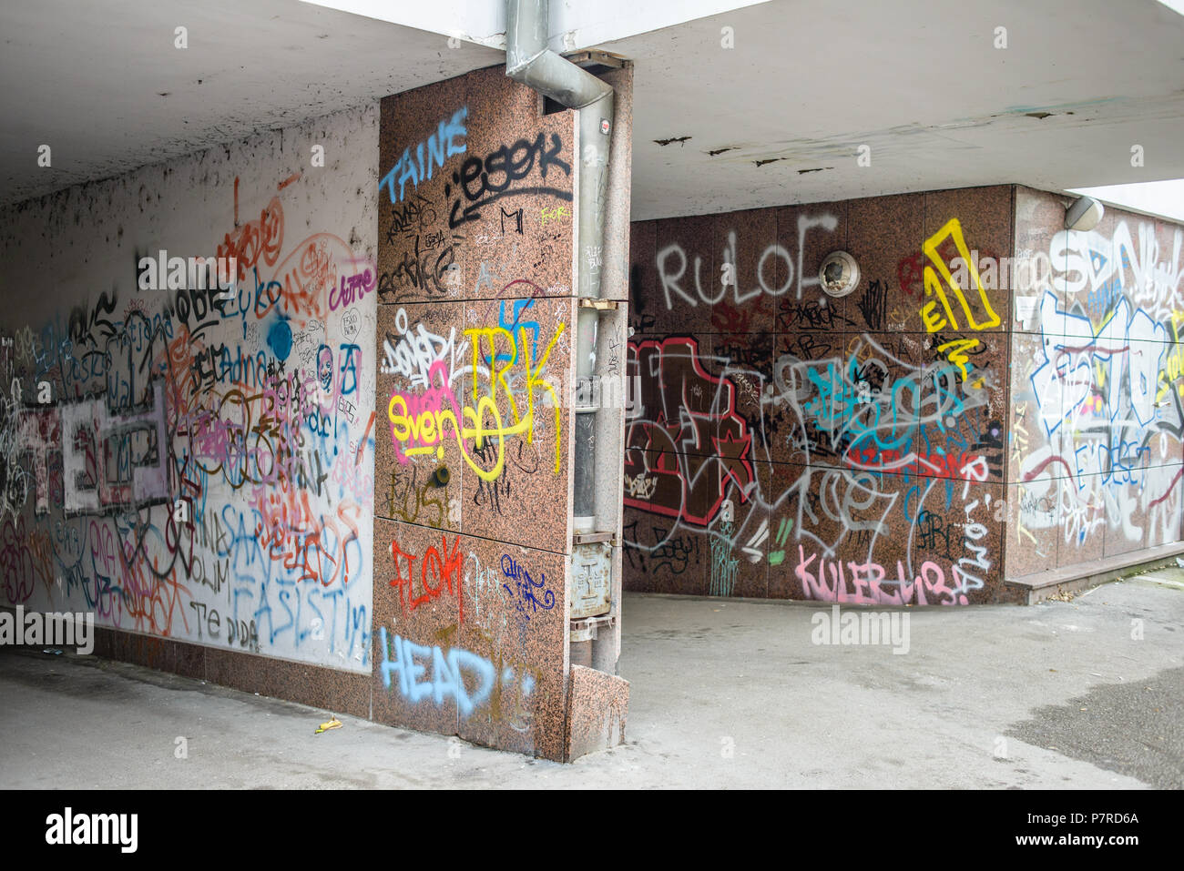 Graffiti on streets of Sarajevo, Bosnia and Herzegovina Stock Photo - Alamy