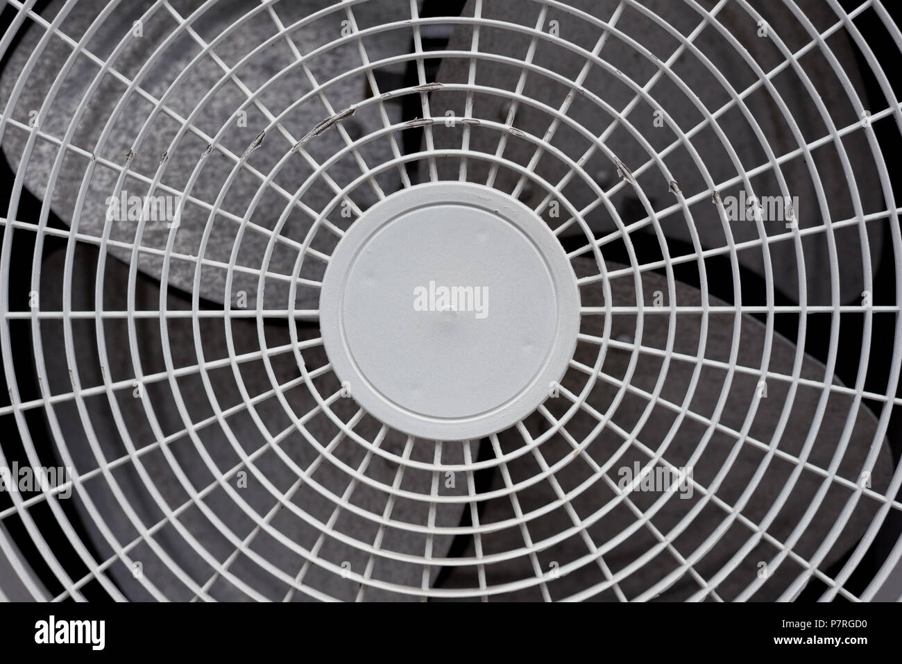 Close up of white air conditioner grille. Electronics industry and ...