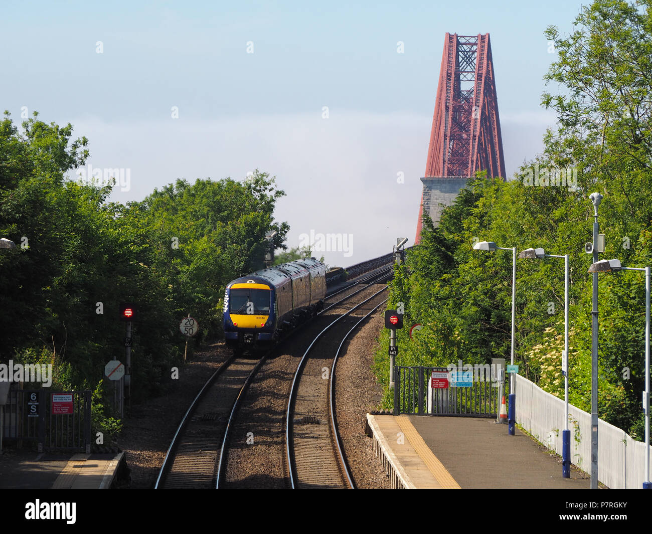 EDINBURGH, UK - CIRCA JUNE 2018: Dalmeny railway station for the Forth ...