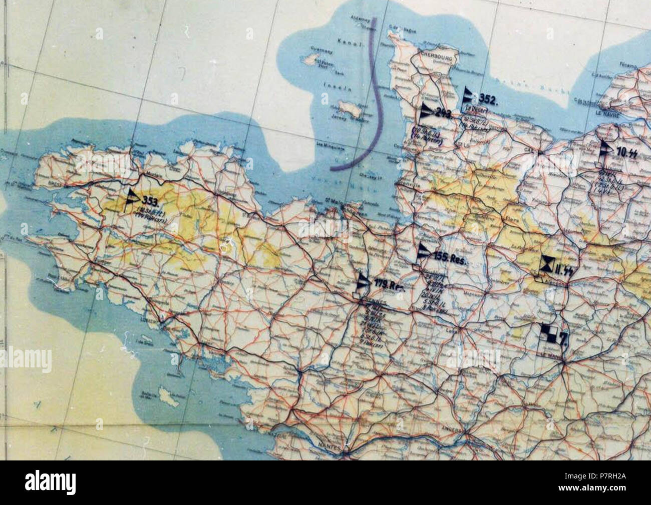 1944 map of france hi-res stock photography and images - Alamy