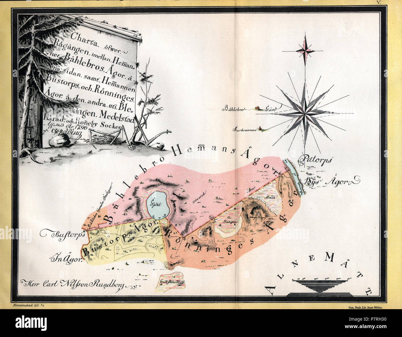 3 1776 års karta öfver Bålebro Stock Photo - Alamy