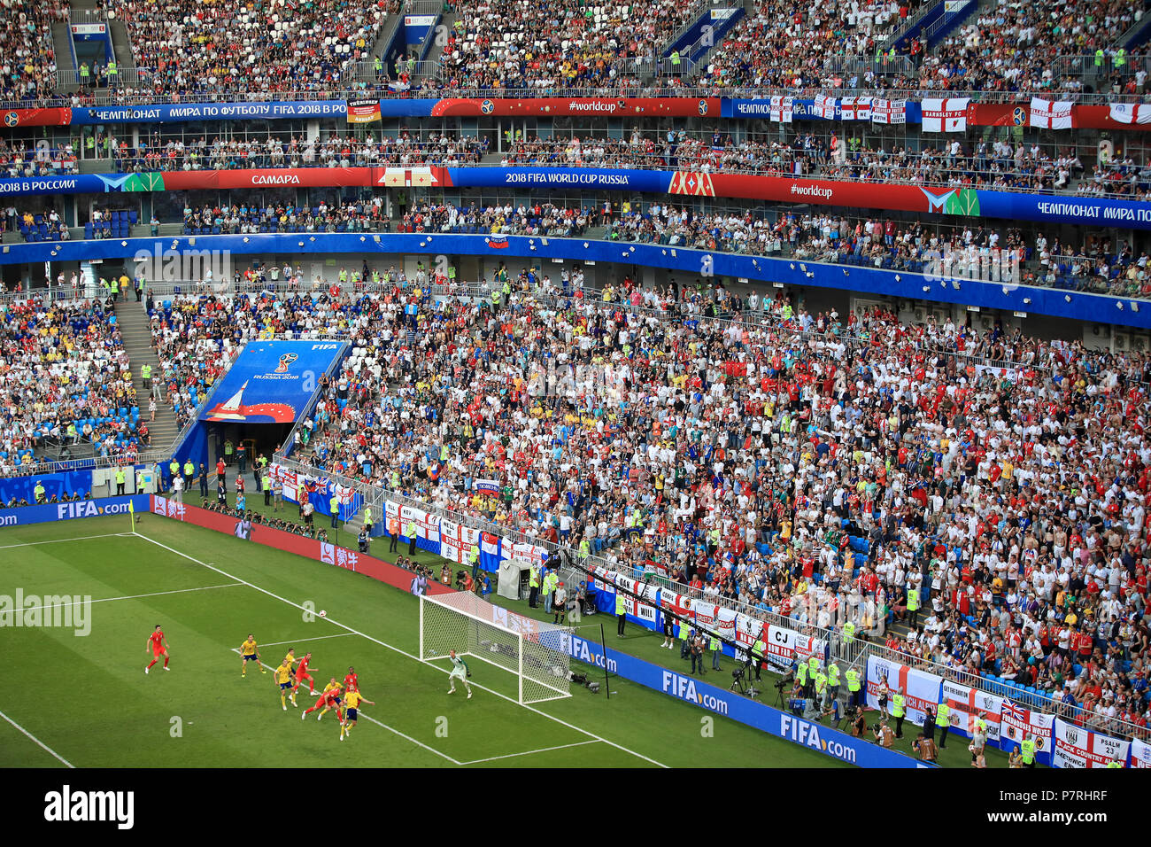 England fans in the stands during the FIFA World Cup, Quarter Final ...
