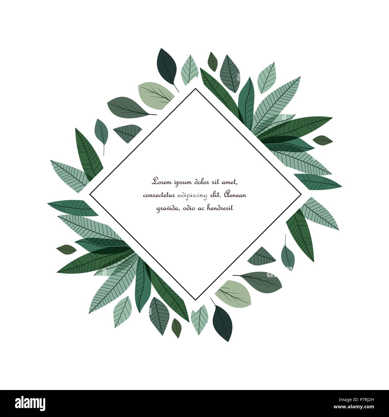 Vector illustration of decoration leaves. Nature background with a text ...