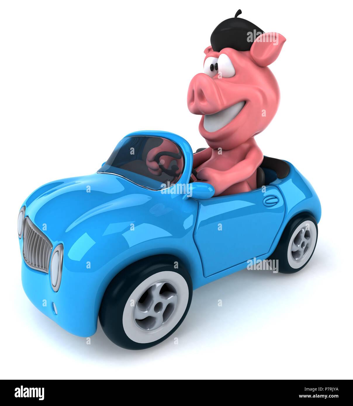 Pig driving Cut Out Stock Images & Pictures - Alamy