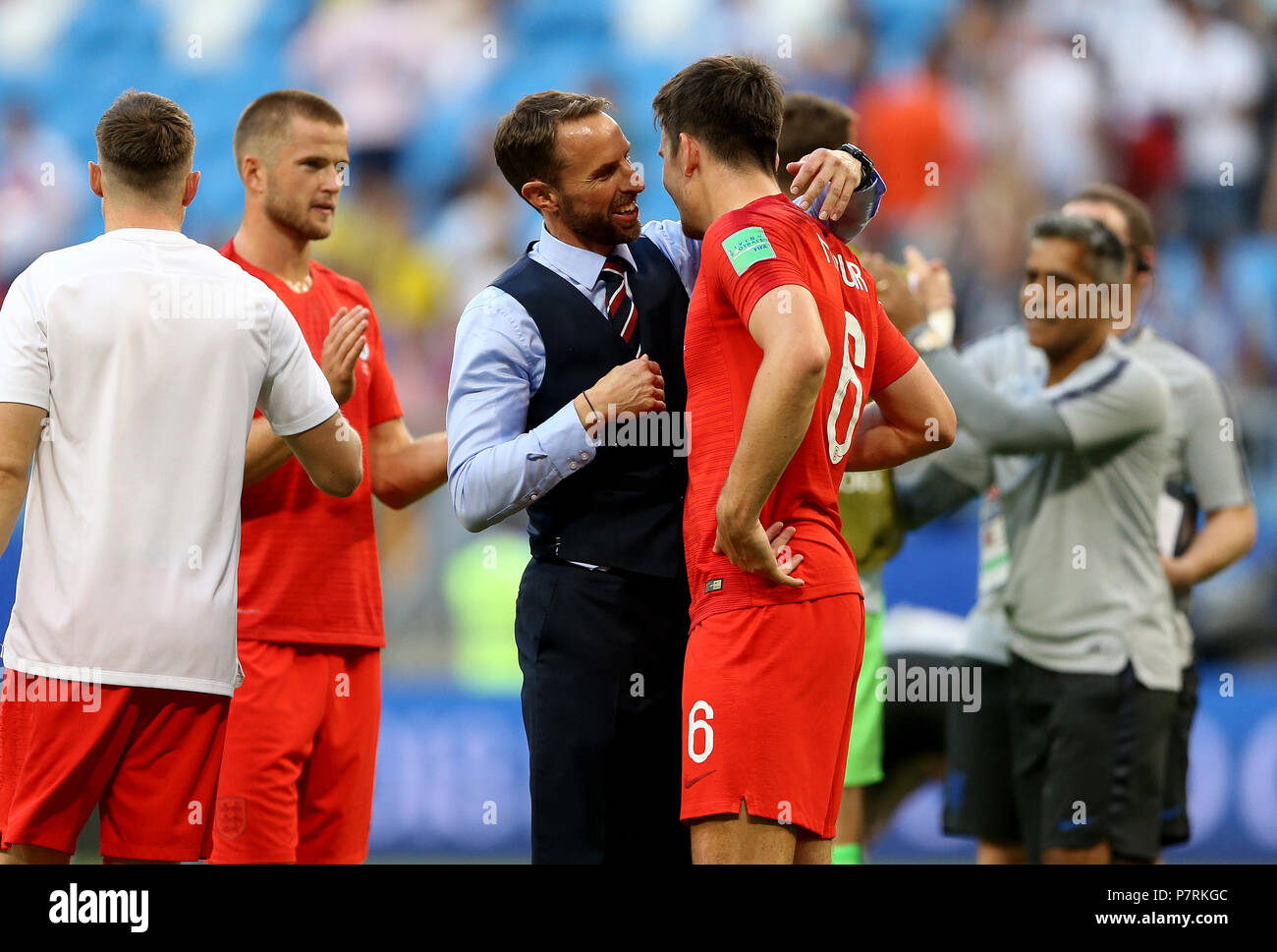 England Manager Gareth Southgate Left With Englands Harry Maguire