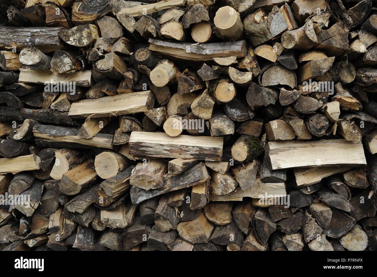 Stacked wooden logs Stock Photo - Alamy