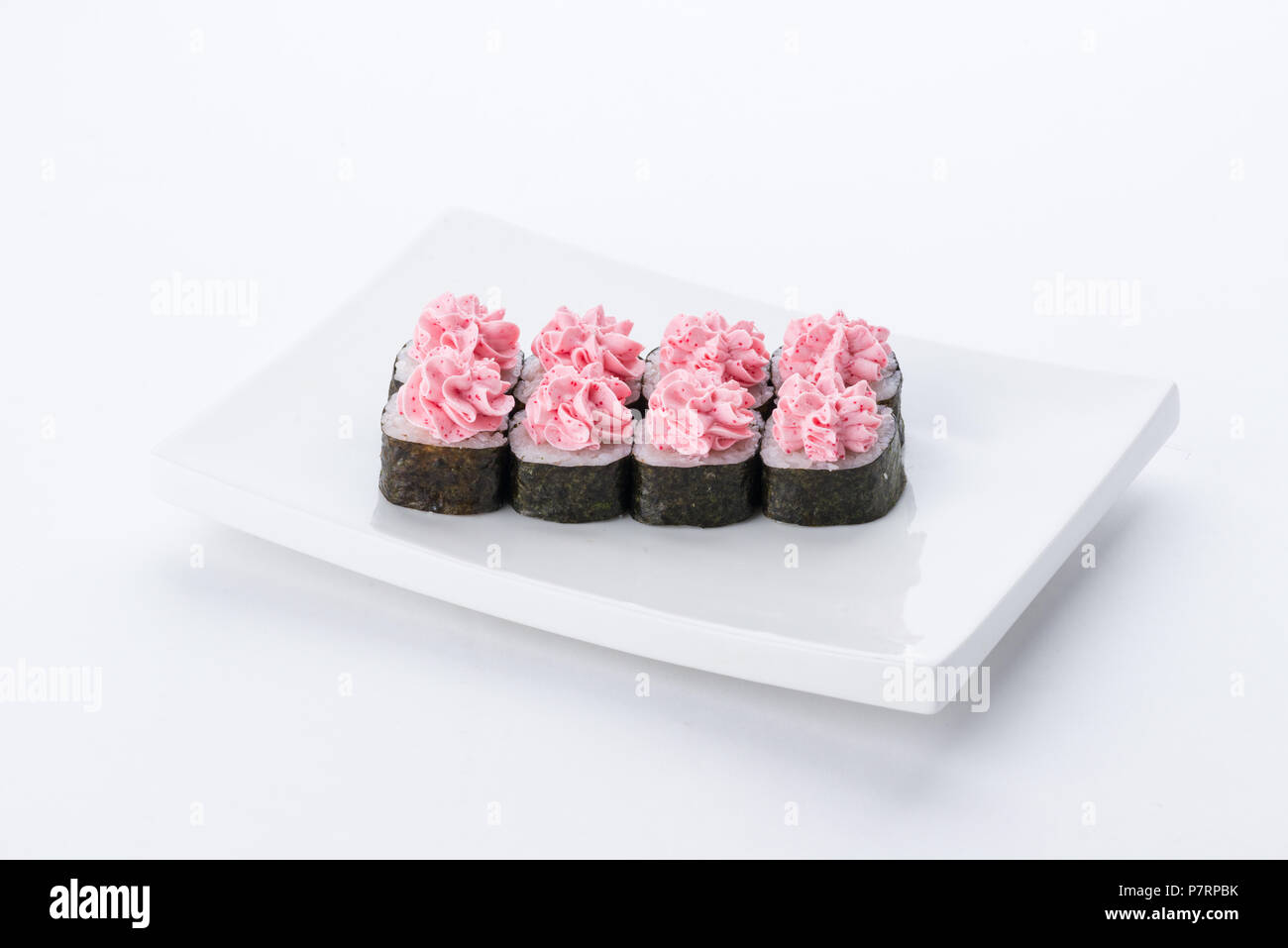 Japanese food restaurant, sushi maki gunkan roll plate or platter set ...