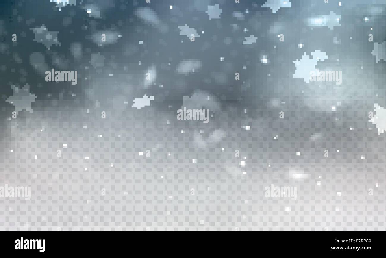 Stock vector illustration realistic falling snow. Snowflakes, snowfall ...