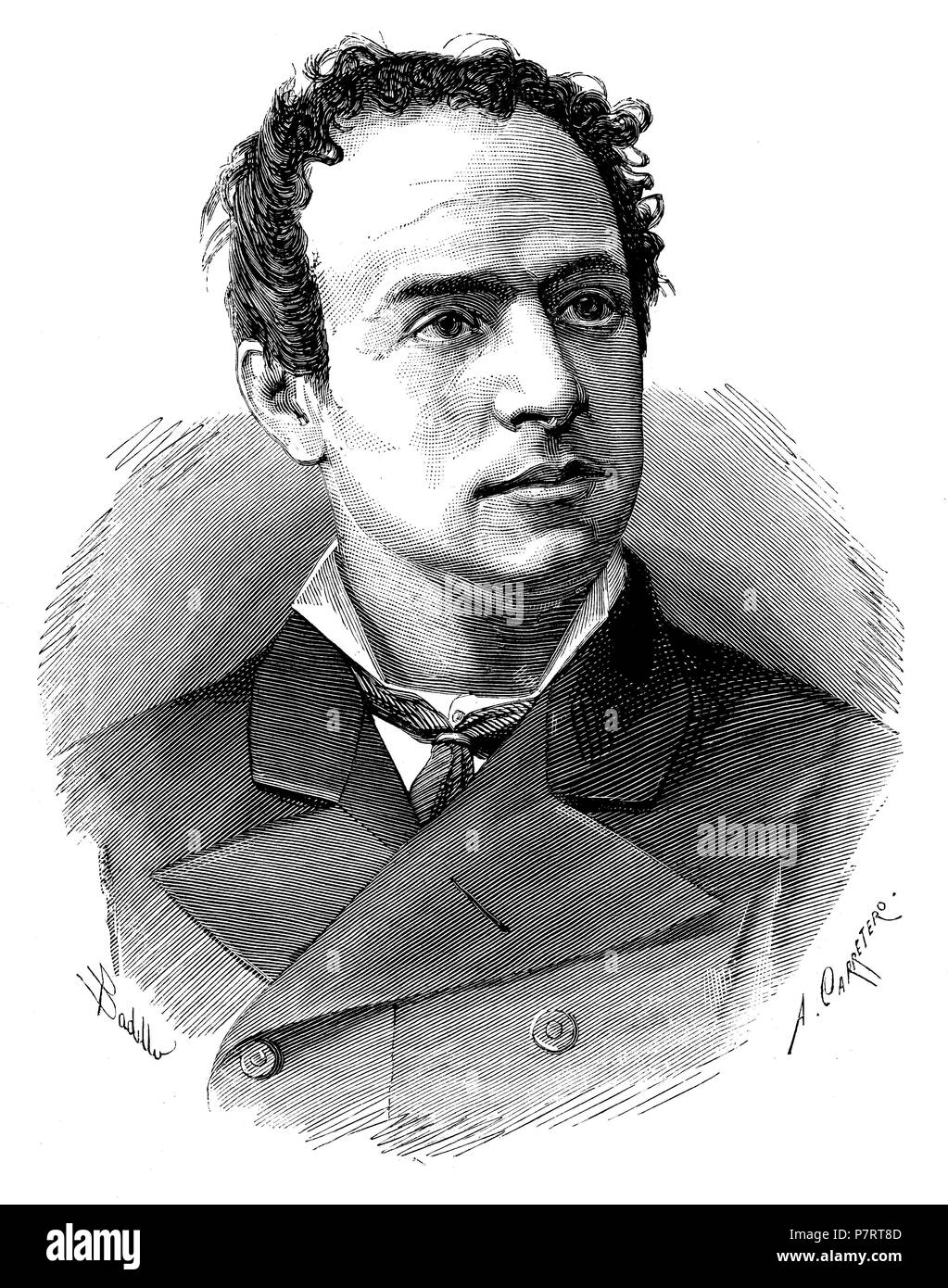 Rafael Calvo Revilla (1842-1888), actor teatral español. Grabado de ...