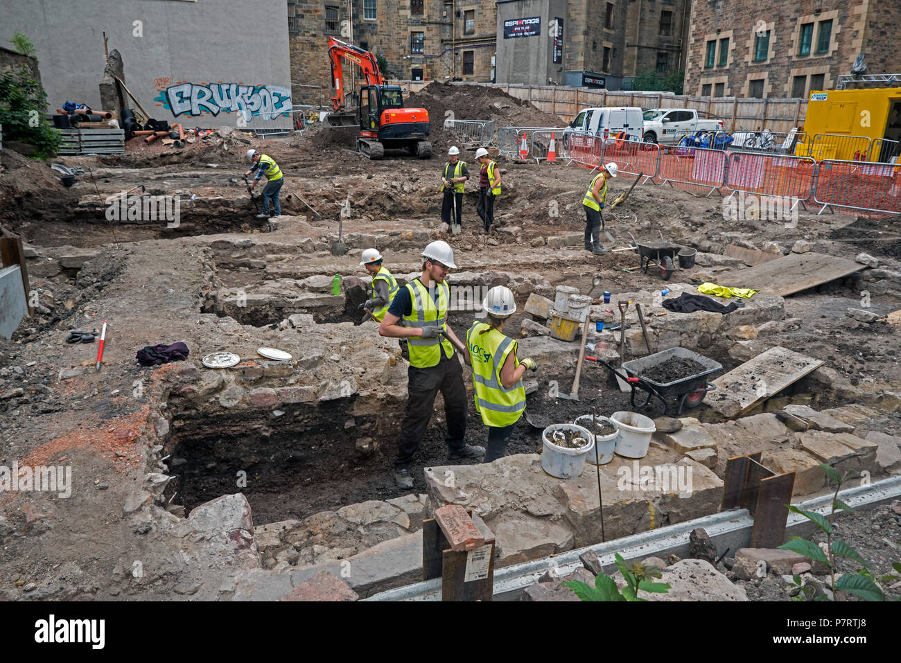 Archaeological dig taking place in the Cowgate area of Edinburgh's Old ...