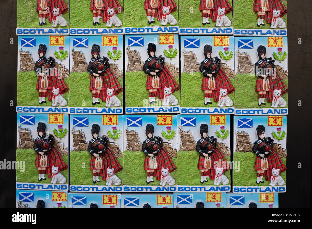 Scottish fridge magnets for sale on the Royal Mile in Edinburgh ...