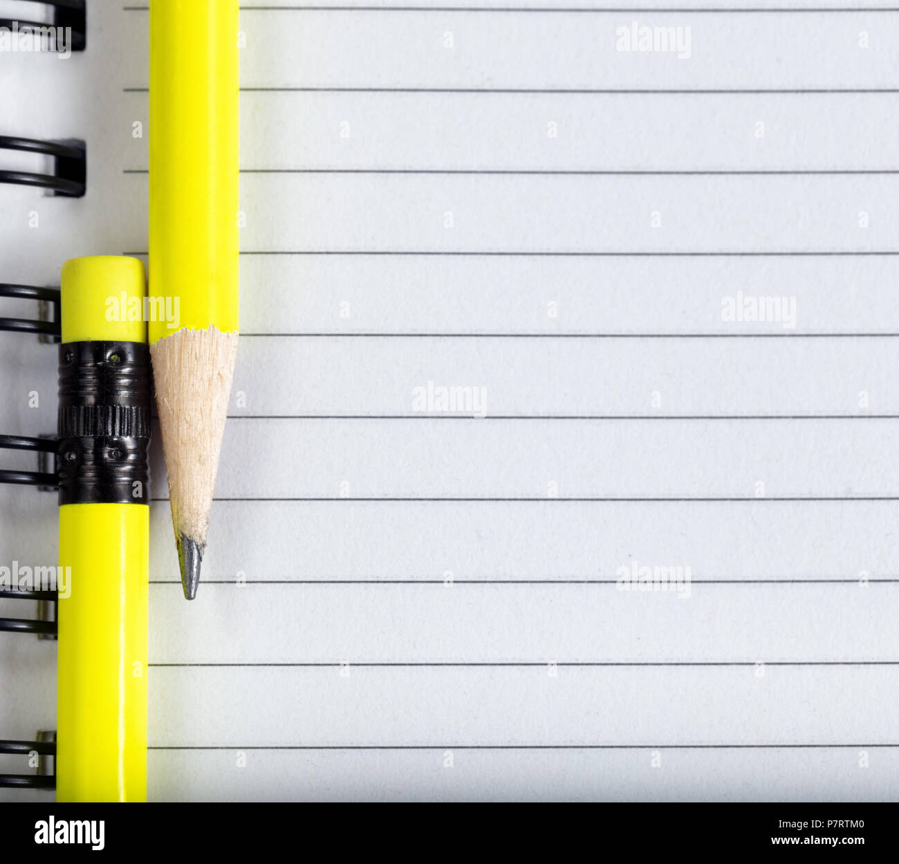 Back to school concept with close up of pencil tip and eraser on ...