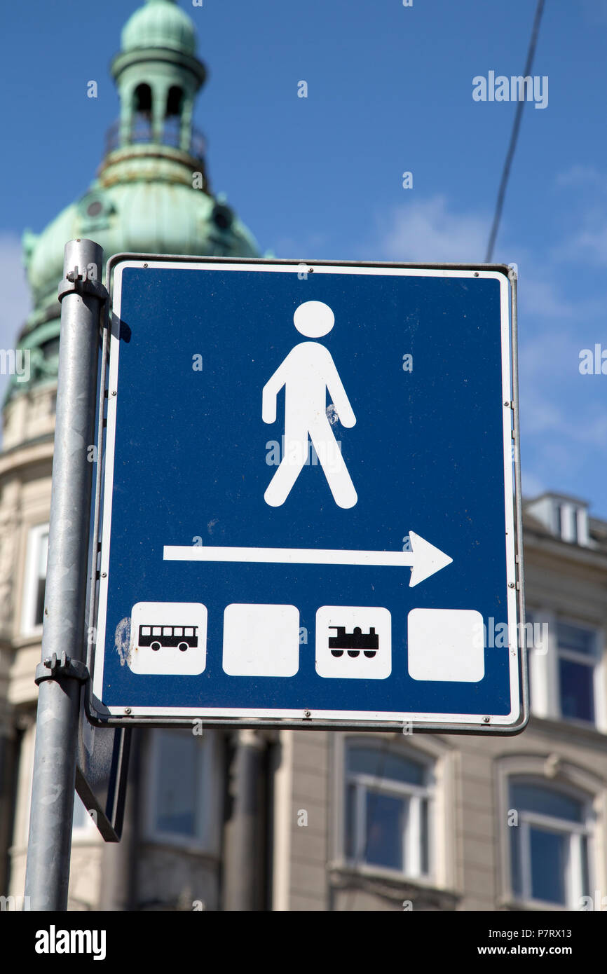 Pedestrian Transport Sign in Street Stock Photo - Alamy