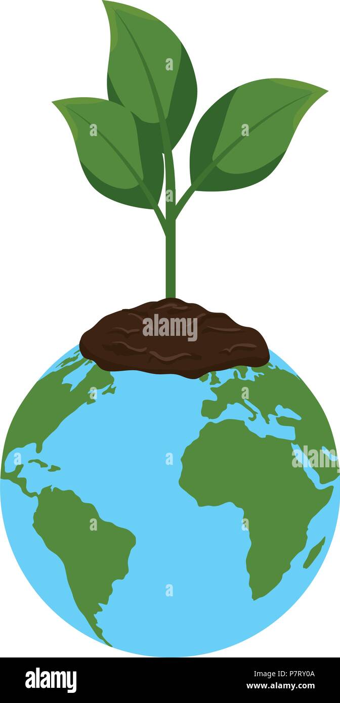world planet earth with plant Stock Vector Image & Art - Alamy