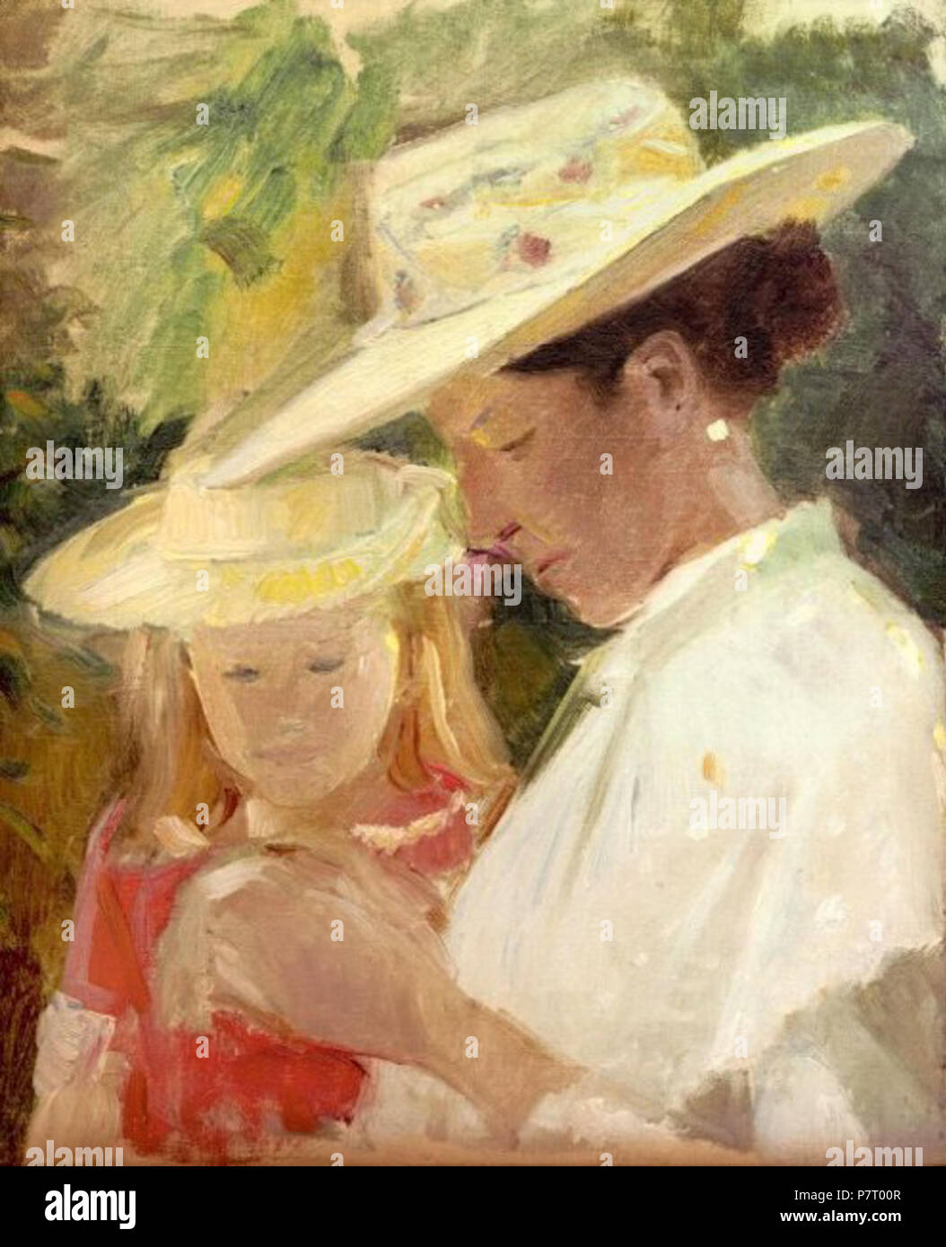 English: Anna met Helga in de tuin . circa 1895 23 Anna-ancher-with ...