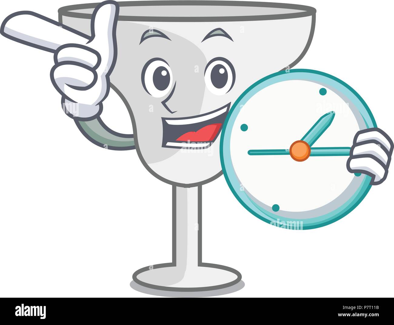 With clock margarita glass character cartoon Stock Vector Image & Art ...