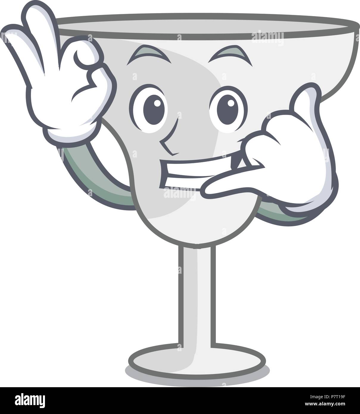 Call me margarita glass mascot cartoon Stock Vector Image & Art - Alamy