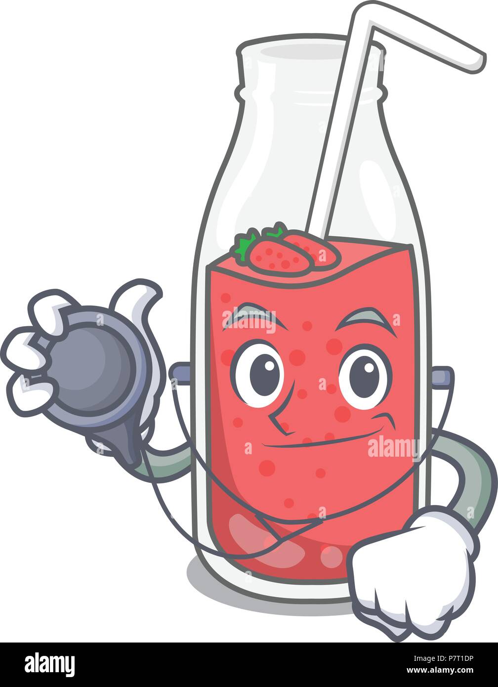 Doctor strawberry smoothie character cartoon Stock Vector Image & Art ...