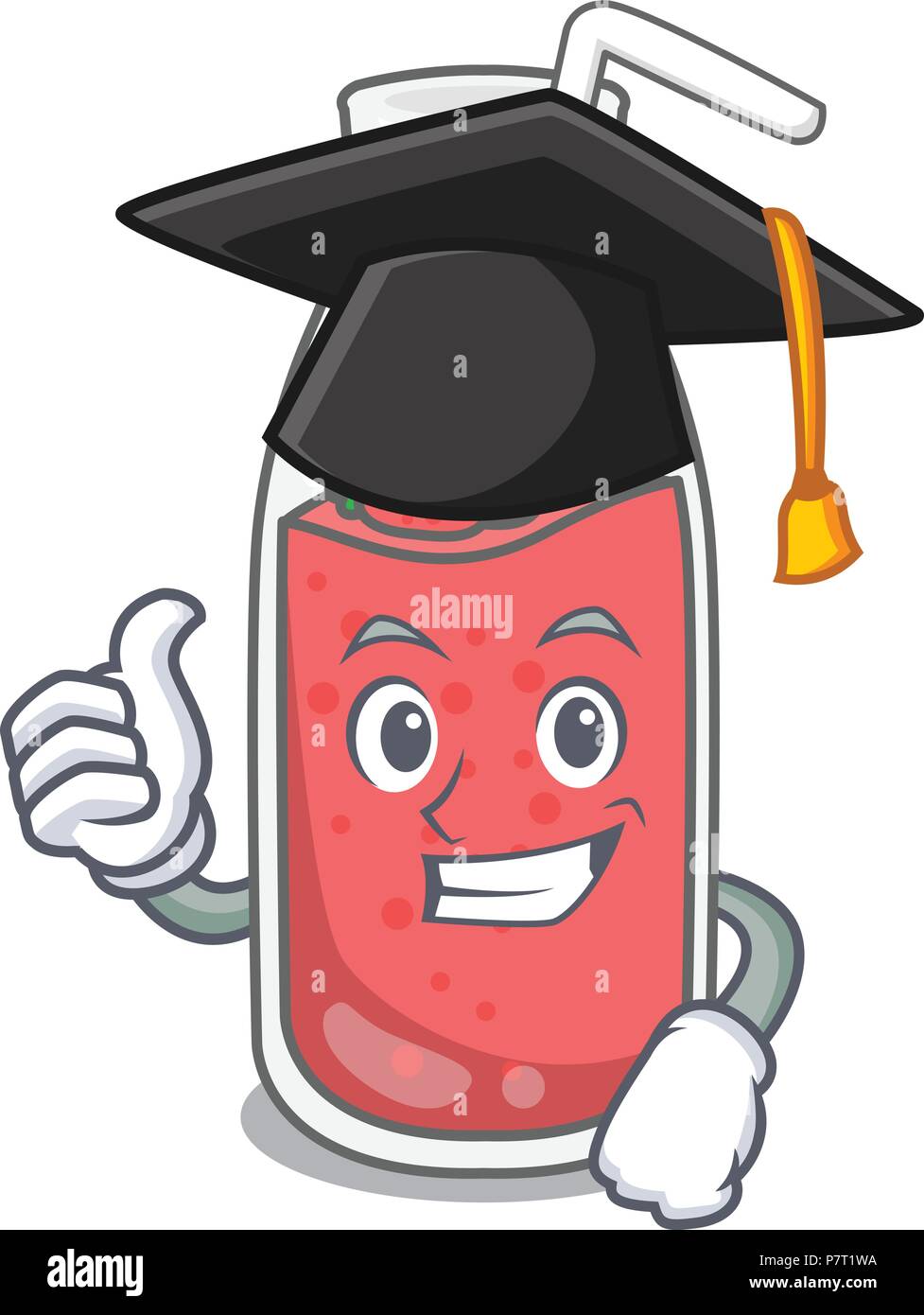 Graduation strawberry smoothie character cartoon Stock Vector Image ...