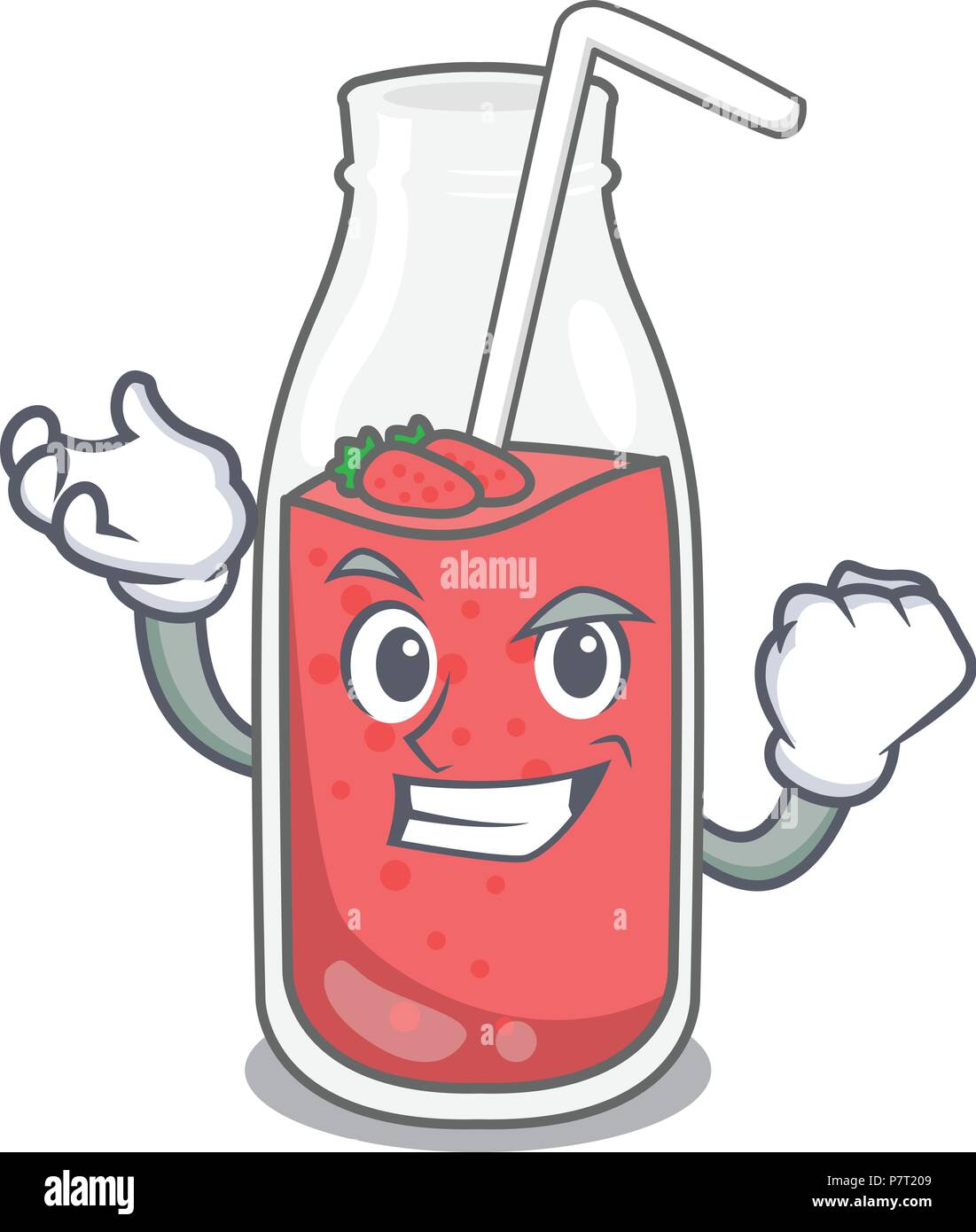 Successful strawberry smoothie character cartoon Stock Vector Image ...