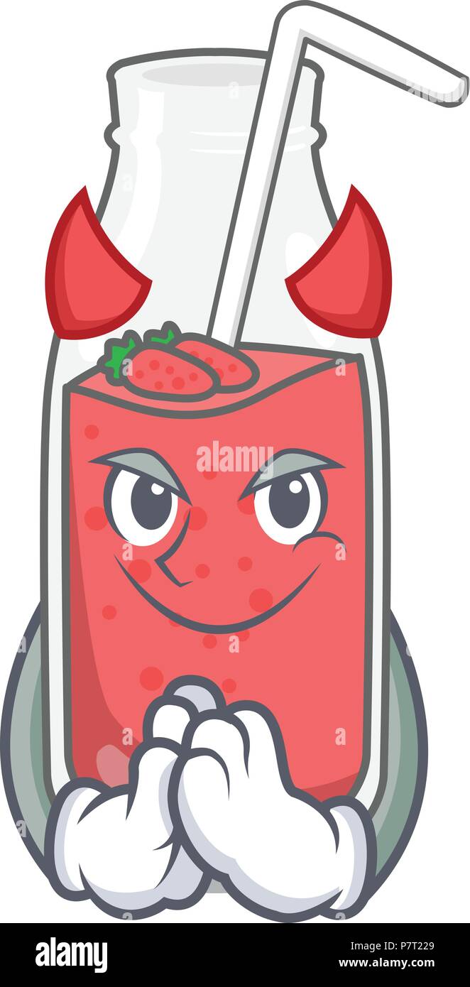 Devil strawberry smoothie mascot cartoon Stock Vector Image & Art - Alamy