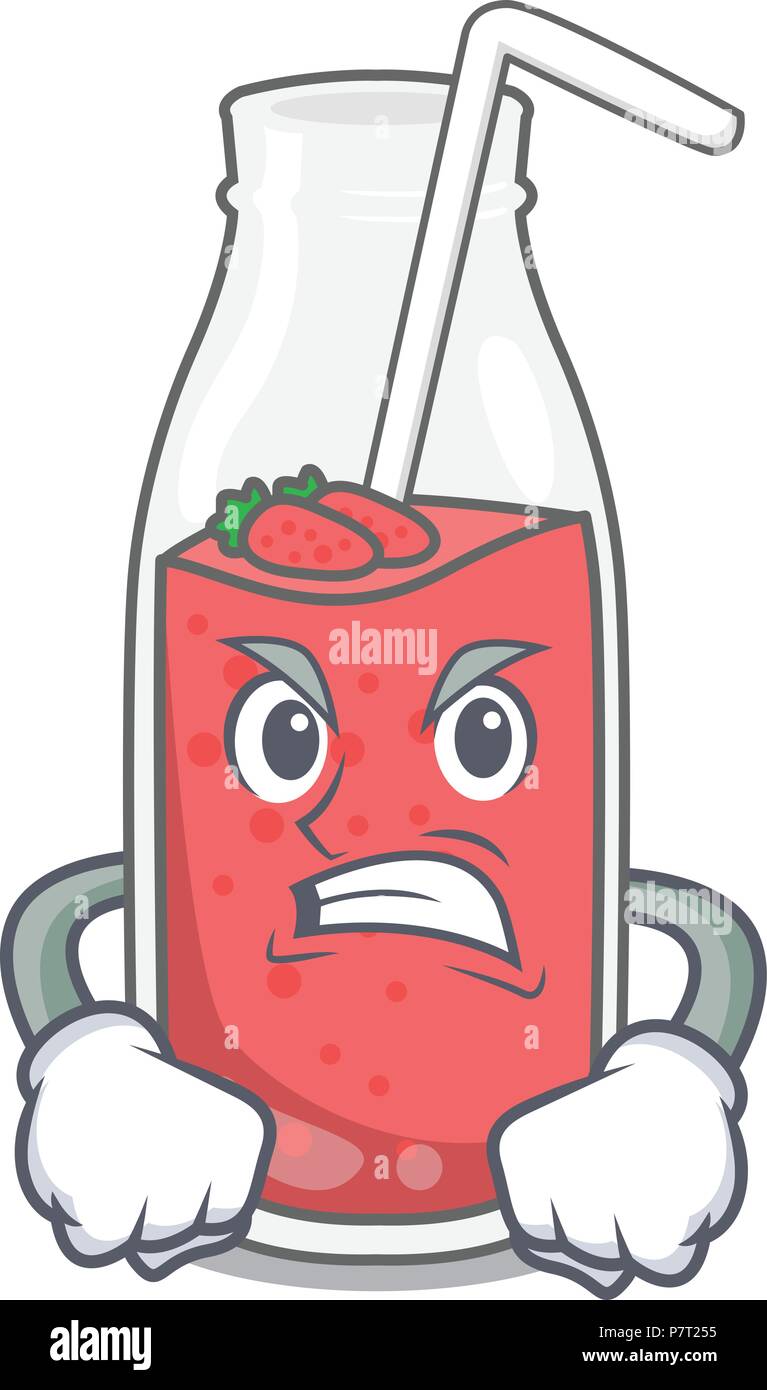 Angry strawberry smoothie mascot cartoon Stock Vector Image & Art - Alamy