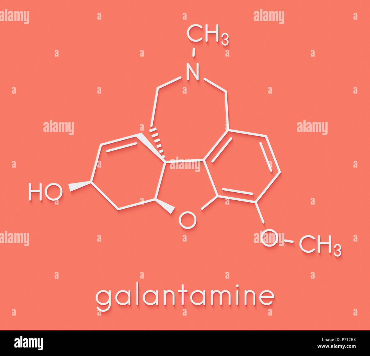 Galantamine alkaloid molecule. Found in Caucasian snowdrop, used in ...