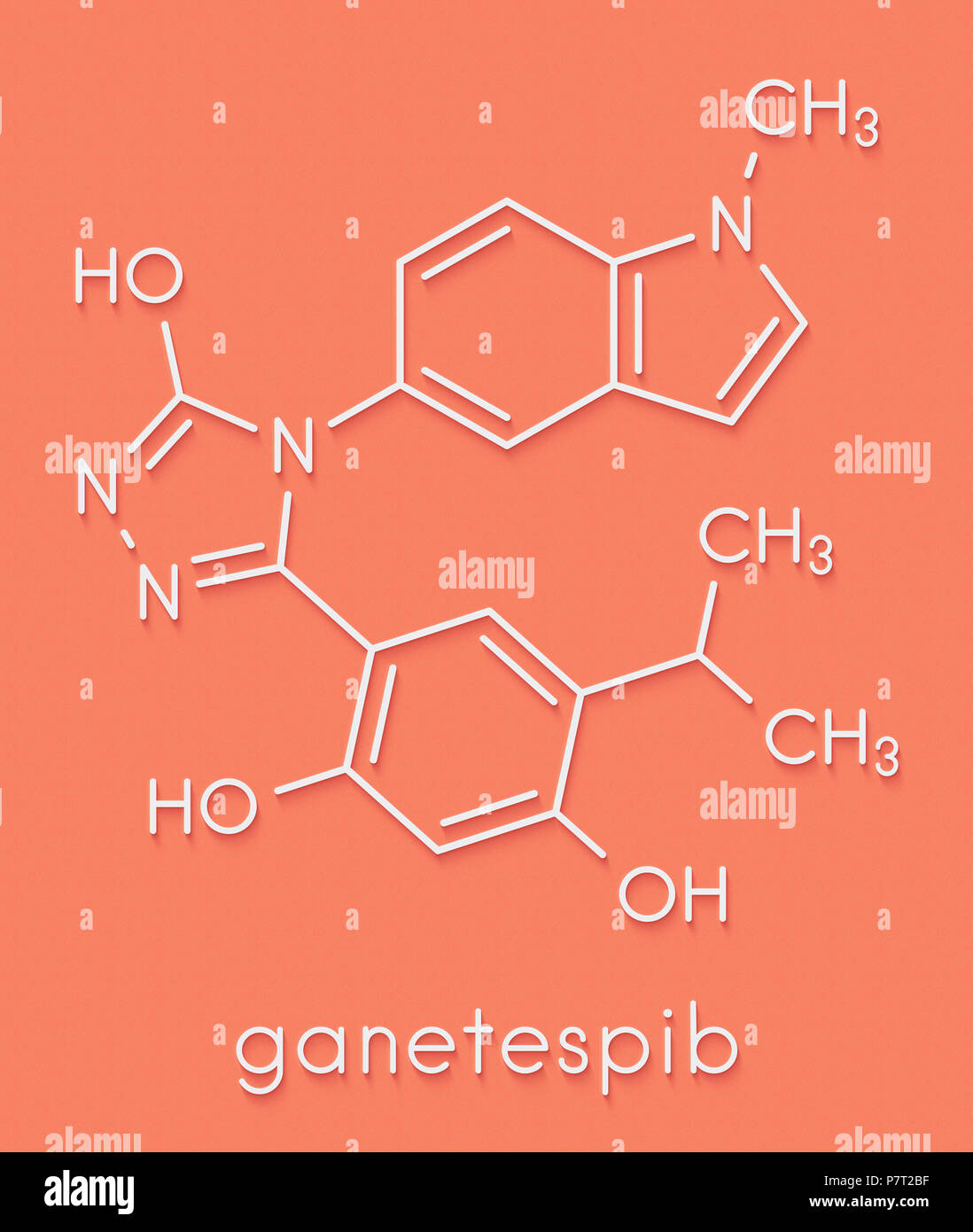 Ganetespib cancer drug molecule (HSP90 inhibitor). Skeletal formula ...