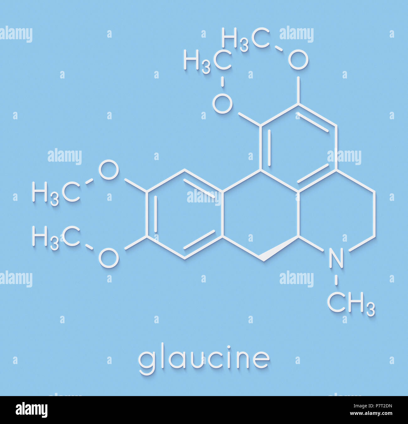 Glaucine alkaloid molecule. Found in yellow hornpoppy (Glaucium flavum ...