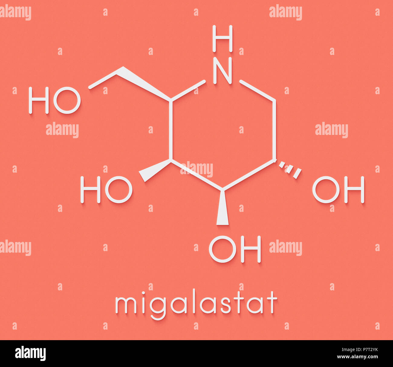 Migalastat Fabry disease drug molecule. Skeletal formula Stock Photo ...