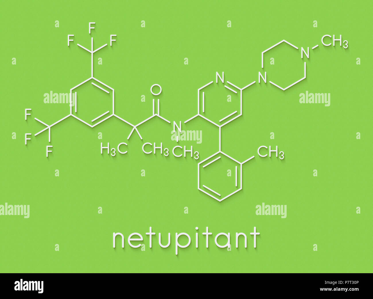 Netupitant drug molecule. NK1 receptor antagonist, used in combination ...